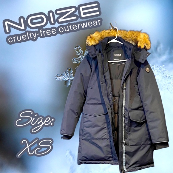 Noize | Jackets & Coats | Noize Nora Blue Long Parka Fur Hood Cold Coat ...